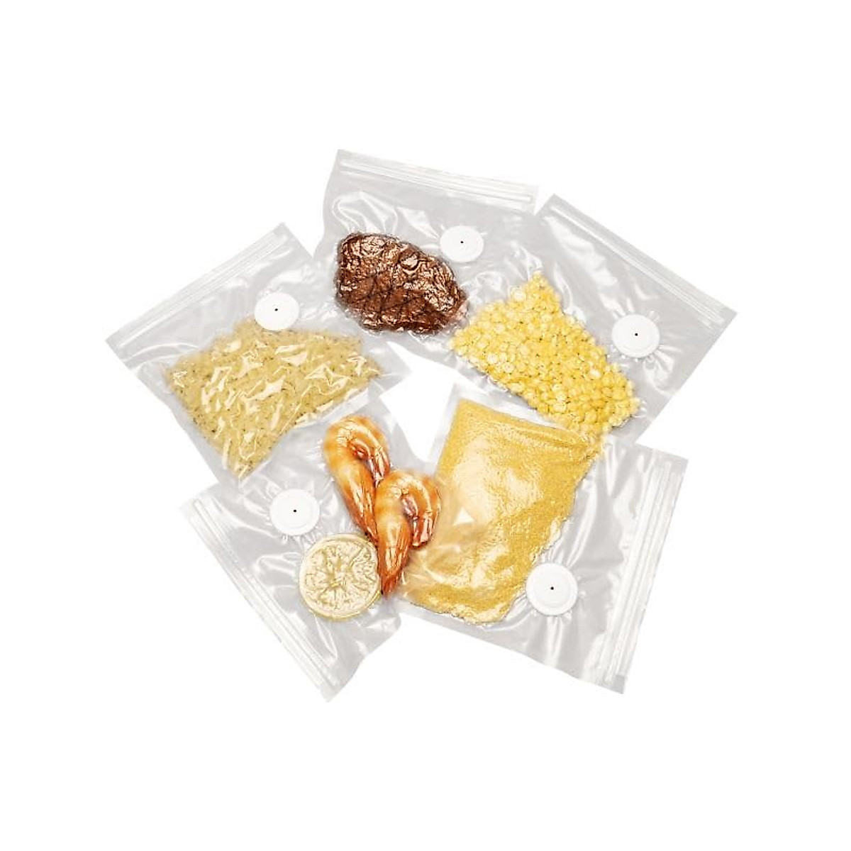 Vacuum Seal Bags for Food, Reusable Freezer Vacuum Storage Bags, Vacuum Food Saver Bags for Vacuum Sealer Hand held | Enhanced Air Valve, Easy Vacuum, Less Waste, Keep Fresh (20pcs pack)