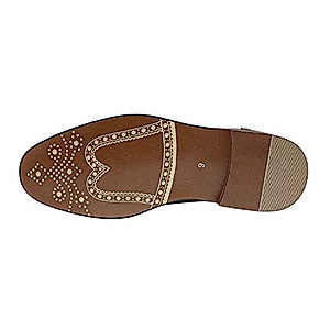 Bruno HOMME MODA ITALY PRINCE Men's Classic Modern Oxford Wingtip Lace Dress Shoes,PRINCE-3-BLACK,10.5 D(M) US