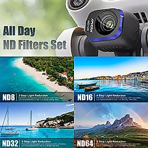 ND Filter Set for DJI Mini 3 Pro, 6-Pack Drone Camera Lens Filter Accessories Polarized CPL Filter with Aluminum Alloy Frame & 32-Layer Coating HD AGC Optical Glass (CPL,ND8,ND16,ND32,ND64,ND128)