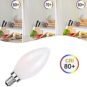 KODBPJ E12 Candelabra Light Bulbs Frosted Chandelier Light Bulbs 40watt Equivalent 3000K Warm White B11 Torpedo Tip Dimmable 4W LED Candle Light Bulbs (8)