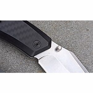 REVO Canyon Pocket Knife, 3" Engineered Steel Blade Button Lock Knife, Stainless steel handles with FRN scales, Versatile EDC for Hunting, Camping, Fishing (Black)