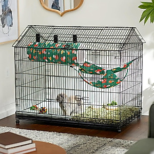 Mushroom Guinea Pig Rat Hammock and Hideout Bed Hamster Ferret Hanging Hammock and Tunnel Tube Soft Cage Accessories for Small Animals Chinchilla Sugar Glider Squirrel Sleep Play Hide In Fungi Design