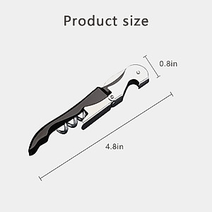 3 in 1 Wine Key, Corkscrew, Bottle Opener, Beer Opener, Wine Key for Bartenders, Corkscrews for Wine Bottles, Waiters Corkscrew and Foil Cutters for Sommeliers, Waiters and Bartenders, Black