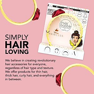 invisibobble HairHalo The Adjustable Headband – Disney Princess Belle - Hairbands Made for Everyone - Individually Adapted to the Shape of the Head and Worn All Day with No Pain or Uncomfortable Pressure
