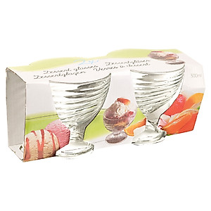 EG Homewares Glass Dessert Bowls Dishes - For Ice Cream, Sundae, Punch, Appetiser, Fruit, Pudding & Cocktail
