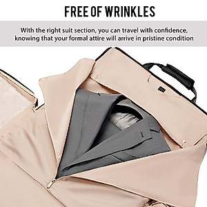 Coolife Garment Bag Carry On Convertible Travel Duffel Bag with Shoe Pouch Weekender Bag for Women Men 2 in 1 Hanging Suit Bag with Shoulder Strap Business Travel Bag (Black, Standard)