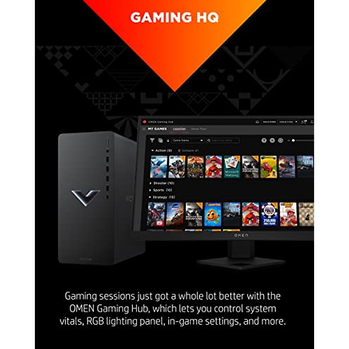 Victus 15L Gaming Desktop Computer,12th Generation Intel Core Processor, NVIDIA GeForce RTX 3060 Ti, 16 GB SDRAM,1 TB SSD, OMEN Gaming Hub, Windows 11 Home OS, Wi-Fi 6 (TG02-0050, 2022)