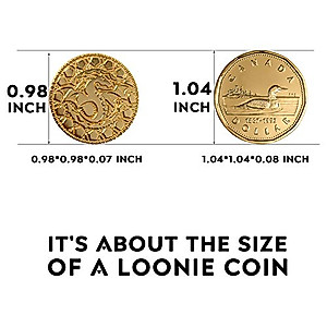 50 DND Fantasy Metal Gold Coins & Leather Pouch for Dungeons & Dragons Novelty Tabletop RPG Board Games Tokens Treasure Coins for Party Tablelap Games Accessories Addons Medieval Game Retro Props