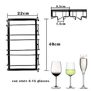 AMUFYSHH 3 Rows Wine Glass Rack for Under Cabinet, 2 Packs Stemware Racks, Hanging Wine Glasses Metal Rack, Storage Hanger Organizer for Kitchen Cabinet Bar (DOUBLE)