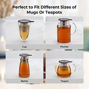 Reinmoson Tea Infusers for Loose Tea, Food Grade Silicone and 304 Stainless Steel Extra Fine Mesh Tea Strainer for Loose Leaf Tea Single Cup, Loose Leaf Tea Steeper for White Tea, Rooibos, etc