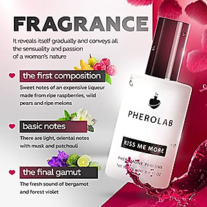 PHEROLAB KissMeMore Pheromones Cologne for Women [Oxytocin] Premium Pheromone Infused Oil Cologne - Womens Spray Perfume to Attract Men