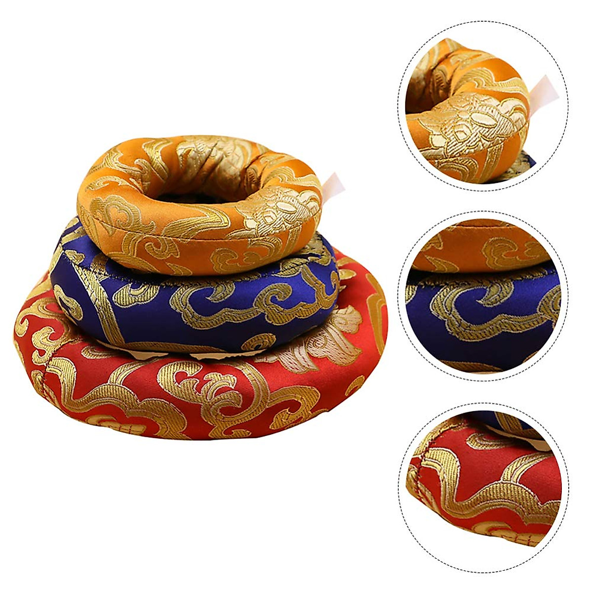 3pcs Buddhist Sound Bowl Pad Tibetan Singing Bowl Mat Singing Bowl Cushion Tibetan Bowl Cushion