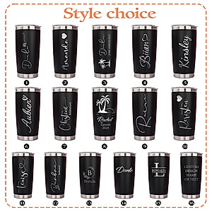 Personalized 20oz Tumblers with Names, JSAJU Stainless Steel Tumbler with Straw and Lid, Customized Insulated Coffee Mug, Double Wall Vacuum Skinny Travel Cup, Gifts for Men Women for Birthday