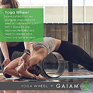 Gaiam Yoga Wheel - Multi-Purpose Yoga Prop & Back Stretcher - Assists with Flexibility, Releasing Tension in Back, Chest, and Spine - Textured Non-Slip Surface, Durable Core - 5"W x 12" Diameter