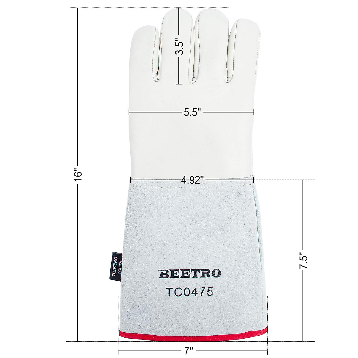 BEETRO -292℉— -418℉/-180℃— -250℃ or Above Antifreeze Gloves for Dry Ice Handling Liquid Nitrogen Low Temperature Resistant Sponge Inner 16 Inch