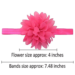DED 30PCS Girls Headbands Chiffon Flower Bows Soft Strecth Bands Hair Accessories for Newborns Infants Toddlers and Kids
