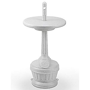 Patio Smokers' Outpost with Table Cigarette Receptacle in White