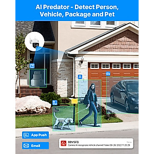 ZOSI 2MP 1080P HD-TVI CCTV Home Security Camera with Audio, Built-in Mic, 120ft IR Night Vision, C289 1080P WiFi Pan/Tilt Outdoor Security Camera, Color Night Vision,2-Way Audio