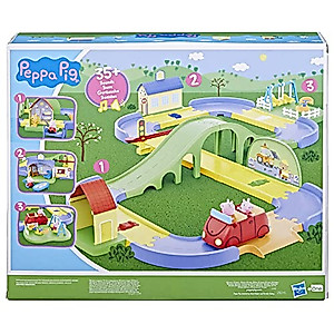 Peppa Pig All Around Peppa’s Town Playset with Car Track, Preschool Toys, Toys for 3 Year Old Girls and Boys and Up