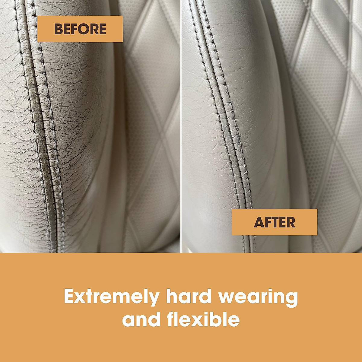 Furniture Clinic Leather Repair Paint | 2-in-1 Seal and Color | Use on Scratches, Tears, and Holes in Car Seats, Furniture | Quick and Easy Leather Repair Kit for Furniture (Ivory, 50ml / 1.7oz)