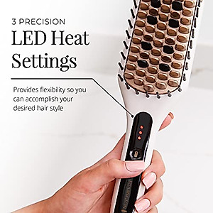 REMINGTON SHINE THERAPY Argan Oil & Keratin Infused Straightening Brush / Heated Styling Brush / Paddle Brush