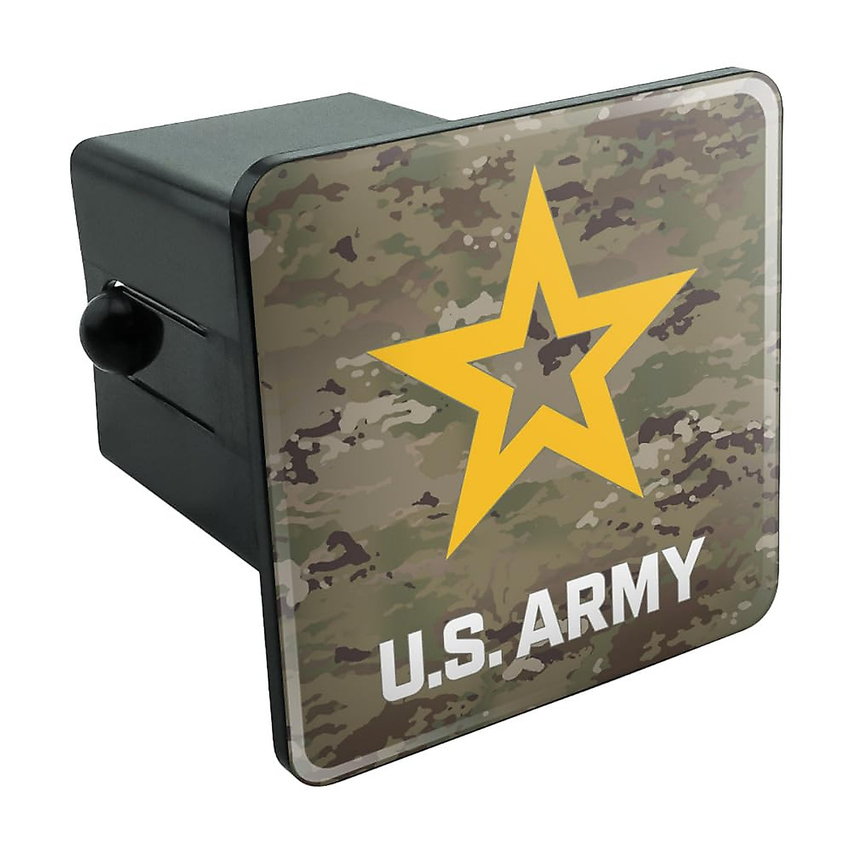U.S. Army Logo on Camo Tow Trailer Hitch Cover Plug Insert