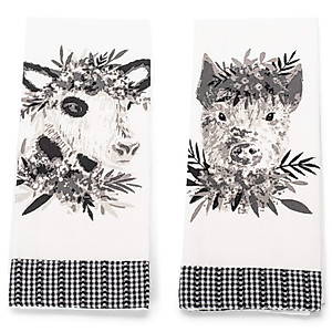 Barn Animals Embellished Dishtowels
