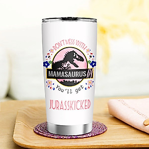 Gifts for Mom from Daughter, Son, Husband-Best Mom Ever Gifts, Funny Mothers Day Gift Birthday Gifts for Mom Mamasaurus Tumbler Great Mother Present First Mothers Day Gifts for New Mom 20 Oz