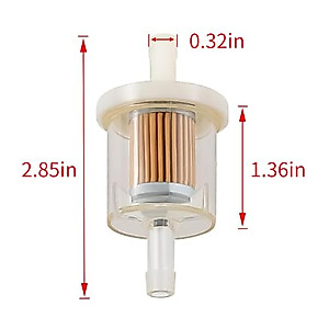 Powtol 691035 493629 Fuel Filter for Briggs Straton 40 micron 1/4 Inline Fuel filter 12hp 17.5hp 27hp 35hp Engines Replace Kawasaki 49019-7001 7-07061 Lawn Mower Replacement Parts (Pack of 3)