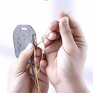 Noreyvis Alcantara Leather Key Fob Cover Protective Shell Case with Keychain Compatible for Bentley Continental GT GTC Mulsanne 2004-2016(Orange)