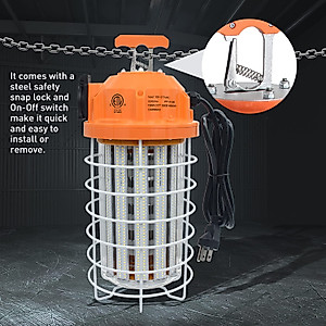 NS 150W LED Temporary Work Light Fixture,5,000K 24250 Lumen Daylight White,IP64 Dust & Waterproof,Portable Hanging Construction Lighting for Jobsite Indoor Outdoor Workshop Location