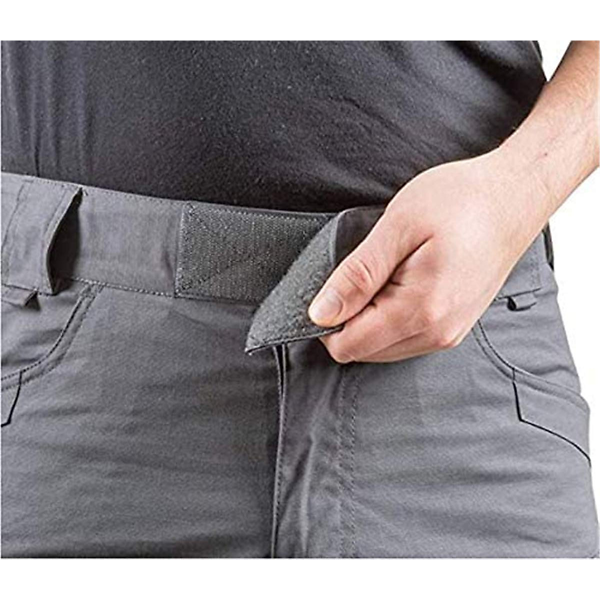 LELEBEAR 2021 Upgraded Tactical Waterproof Pants, Mens Waterproof Hiking Tactical Trousers for Combat Outdoor Hiking (Gray Shorts, Small)