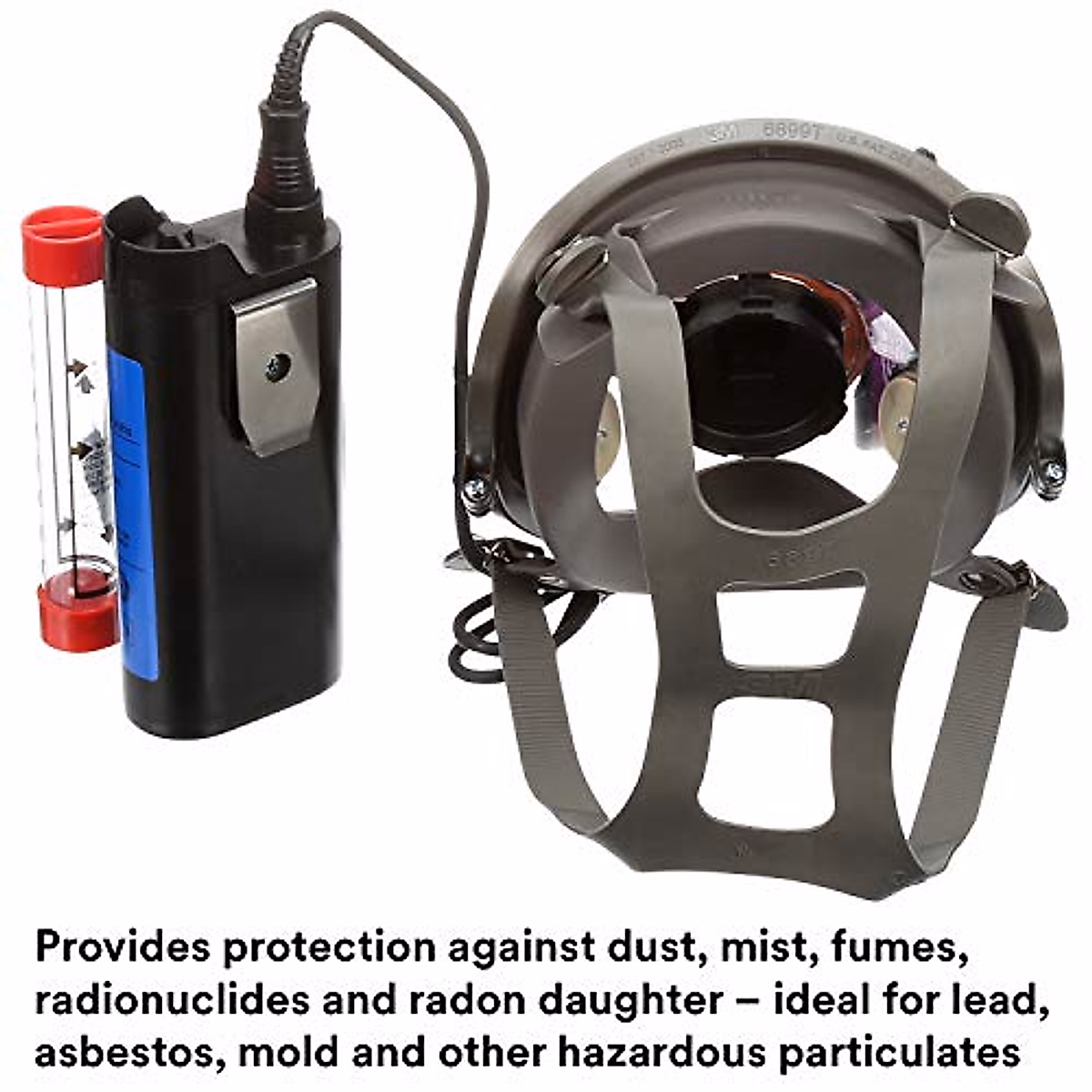 3M Powerflow Powered Air Purifying Respirator Kit 6900PF, Face-Mounted, Large, Protection Against Dust, Mist, Fumes, Lead, Mold, Asbestos, Radionuclides, Radon Daughters