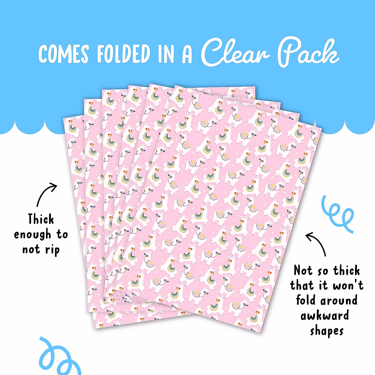 CENTRAL 23 - Llama Wrapping Paper - 6 Gift Wrap Sheets - Sassy Llamas - Pink - Birthday Wrap for Women Her Girls Teenagers