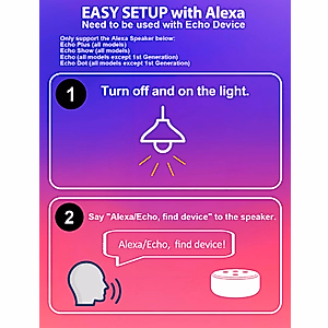 ILC Alexa Light Bulbs, 12W, Smart Light Bulb Work with Alexa Required Echo Device, 2700K-6000K Warm White to Daylight Turnable, A19 E26 No Hub Required (6 Packs)