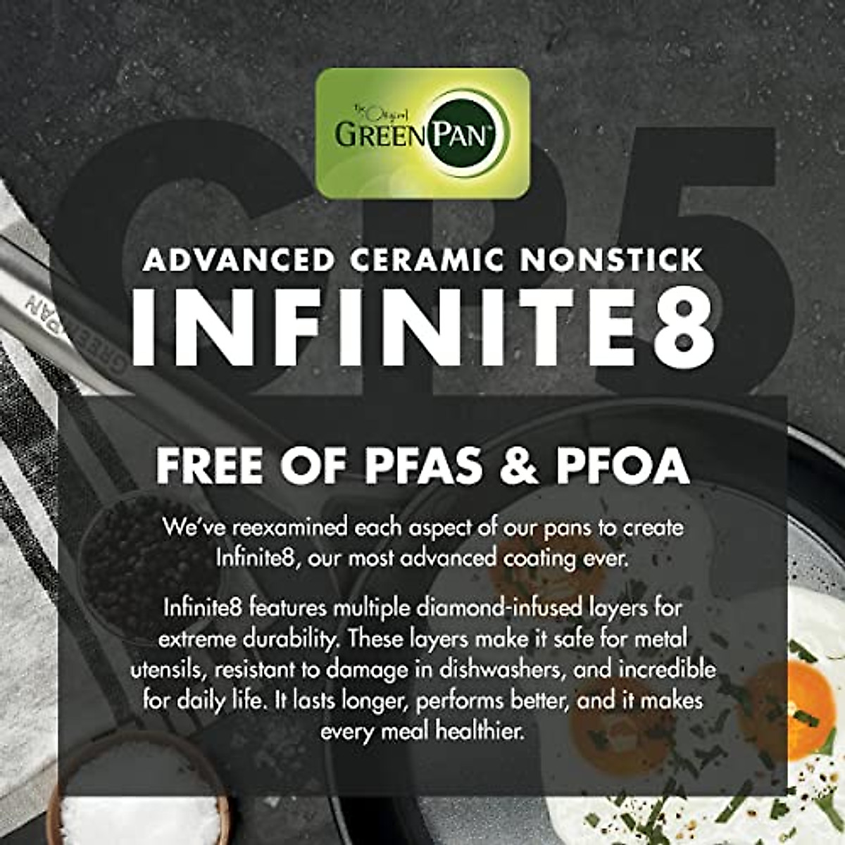 GreenPan GP5 Hard Anodized Advanced Healthy Ceramic Nonstick, 8QT Stock Pot with Insulated Lid, PFAS-Free, Induction, Dishwasher Safe, Oven & Broiler Safe, Black