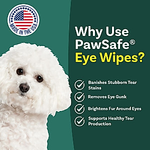 Pet Eye Wipes, Natural Tear Stain Remover for Dogs and Cats, 100 Pre-Soaked Eye Cleaner Wipes, Plant-Based for Gentle Cleaning, Brightens & Removes Dirt on Eyes, Ears and Face