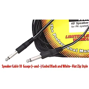 Performance Plus 40' Molded End Speaker Cable, 1/4" Mono Male (SSC40)