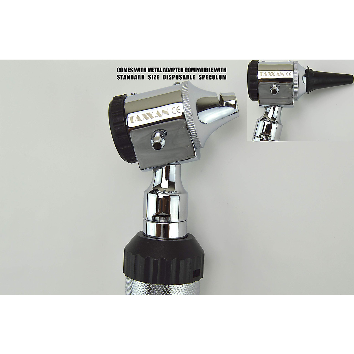 TAXXAN Otoscope ENT Diagnostic Set with Metal Adapter to USE Standard Disposable Speculum