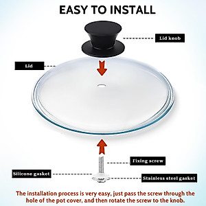 Molain 2pcs Universal Silicone Pot Lid Replacement Knob, Heat Resistant Pan Lid Holding Handles Black Non-Slip Pan Lid Knob for Slow Cookers Skillets Kitchen Cookware Lids Covers Dishwasher Safe