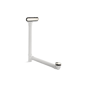 KOHLER 7272-SN Clearflo Slotted Overflow Bath Drain with Toe-Tap Stopper, Above- or Through-the-Floor Placement, Vibrant Polished Nickel