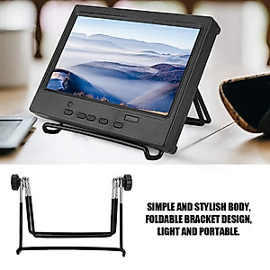 Wendry 7 Inch Monitor for,1024x600 16:9 AV+ HDMI + VGA Portable Gaming Monitor with Foldable Bracket,250 cd / m2 Widescreen Screen Display for, car Display, CCTV