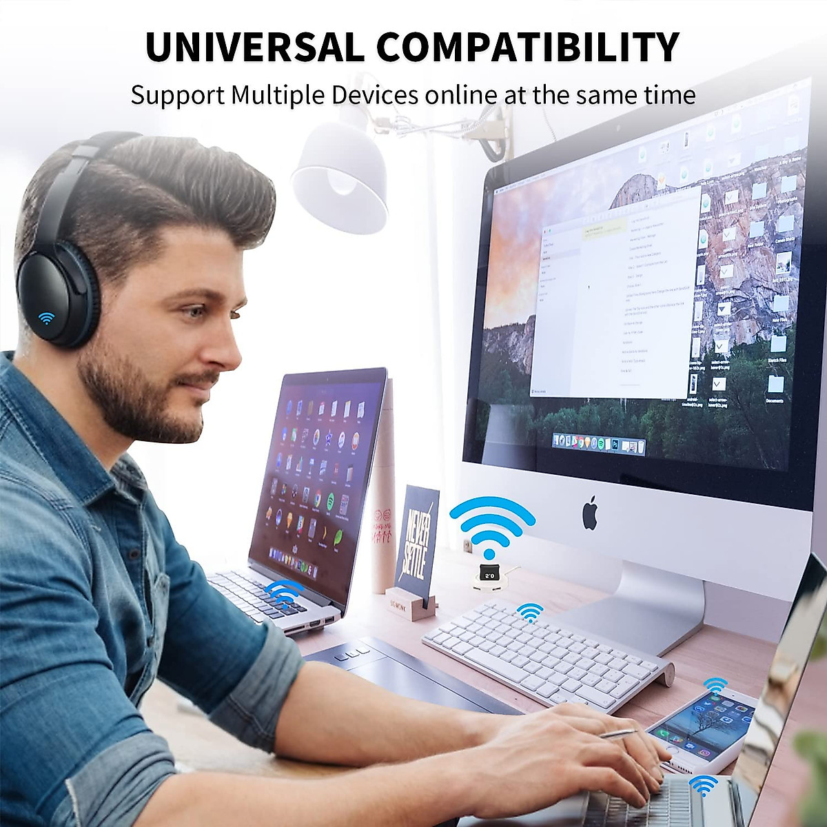 Bluetooth Adapter for PC 5.0, ALINKVITE Bluetooth Adapter for Windows 10/8.1/8/7, Bluetooth Dongle with Ultra-Range, Dual-Mode, USB Dongle for Keyboard, PC, Mobile, Headset, Printer, Speakers