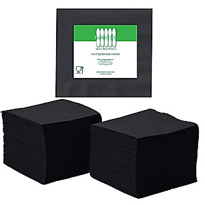 Perfectware - 2 Ply Black-200ct Perfect Stix 2 Ply Beverage Black Napkin-200 Paper Cocktail Beverage Napkin Black, 9.5" x 9.5" (Pack of 200)