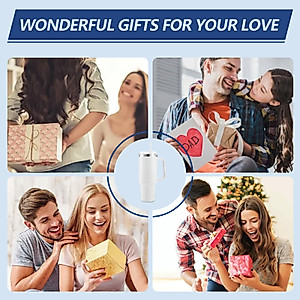 RYTOTHU Personalized Tumbler with Handle and Straw - 40 Oz Custom Insulated Stainless Steel Tumblers with Name, Customized Travel Coffee Cup, Personalized Photo Gift for Women Men