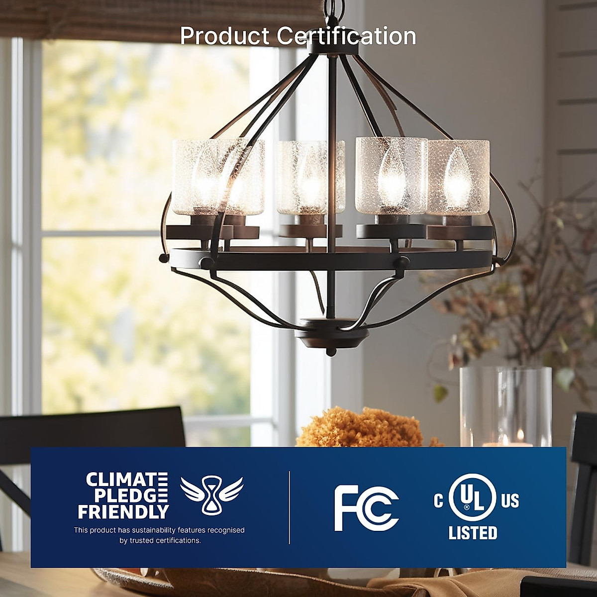 FLSNT 5000K Daylight Dimmable LED Candelabra Bulbs, 60W Equivalent, B11 E26 Base LED Chandelier Light Bulbs, 550LM, 12 Pack