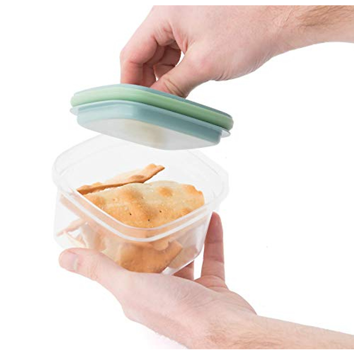 BergHOFF LEO 5Pc PP Smart Seal Food Containers Set Square Green Leakproof Airtight Twist-lock System