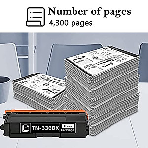 High Yield Cartridge TN-336 TN336 Toner Cartridge Replacement for Brother HL-L8250CDN L9200CDW/CDWT MFC-L8850CDW L8650CDW DCP-9050CDN 9055CDN 9270CDN L8400CDN L8450CDW Printer (2 Pack, Black)