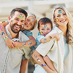 20 Sheets (650Pcs) Blue Dog Temporary Tattoos Stickers for Kids, Blue Dog Birthday Party Supplies Decorations Party Favors, Gifts for Boys Girls School Classroom Rewards