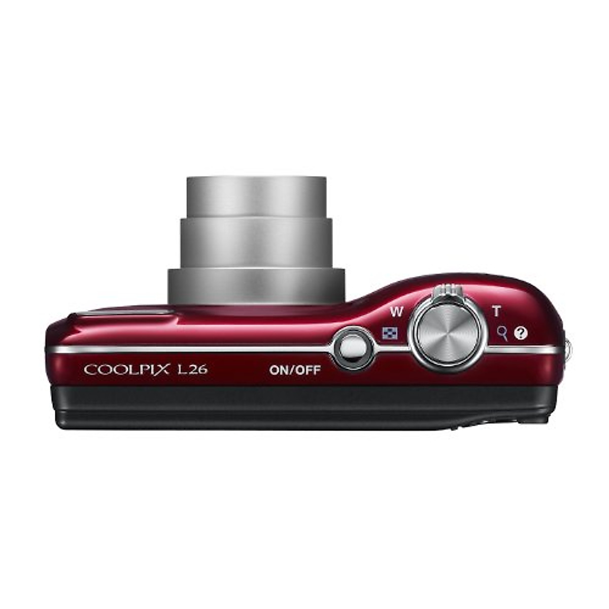 Nikon COOLPIX L26 16.1 MP Digital Camera with 5x Zoom NIKKOR Glass Lens and 3-inch LCD (Red) (OLD MODEL)